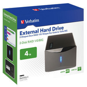 Buy 2-Disk RAID External Hard Drive 4TB | Verbatim External Hard Drive ...