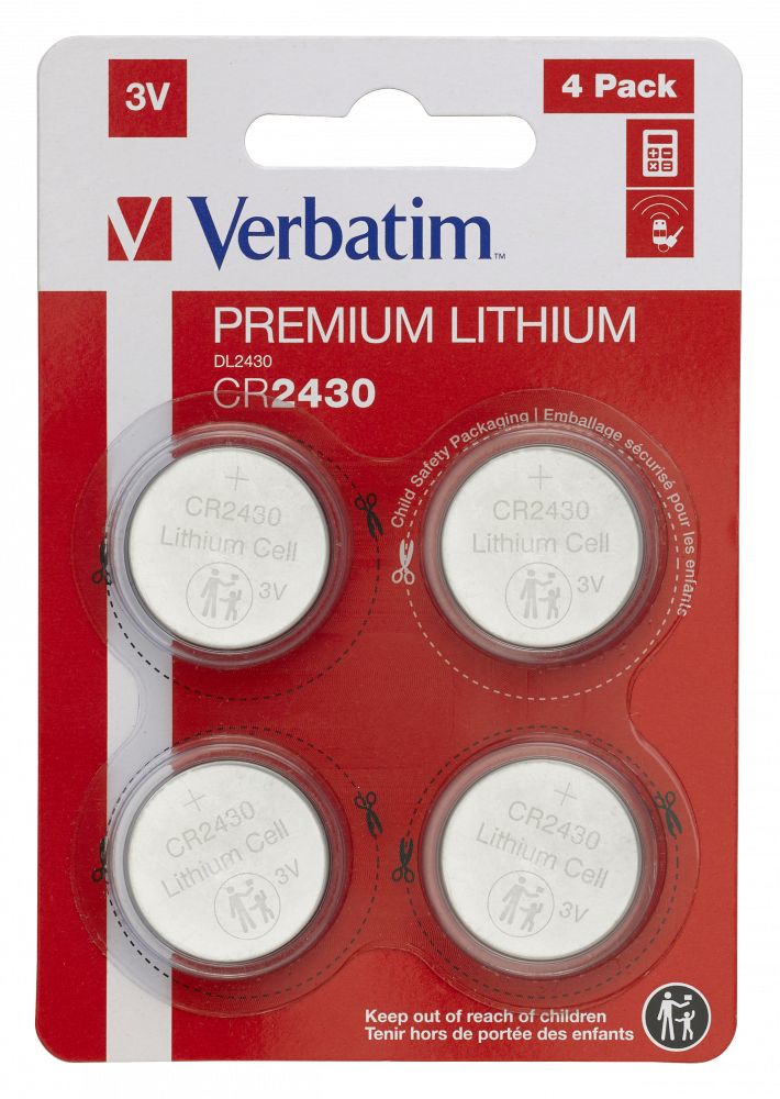 CR2430 3V Lithium Battery (4 pack) | Lithium Coin Cell Batteries ...